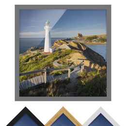 Bilderwelten Bild mit Rahmen - Quadrat Castle Point Leuchtturm Neuseeland