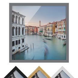 Bilderwelten Bild mit Rahmen - Quadrat Canale Grande Blick von der Rialtobr&uuml;cke Venedig