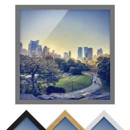 Bilderwelten Bild mit Rahmen - Quadrat Peaceful Central Park