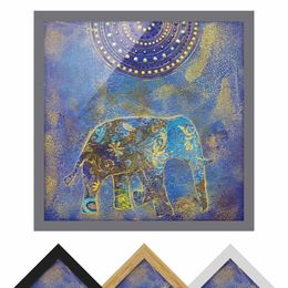 Bilderwelten Bild mit Rahmen - Quadrat Elephant in Marrakech