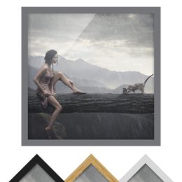 Bilderwelten Bild mit Rahmen - Quadrat Jane in the rain