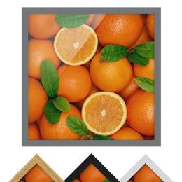 Bilderwelten Bild mit Rahmen - Quadrat Saftige Orangen