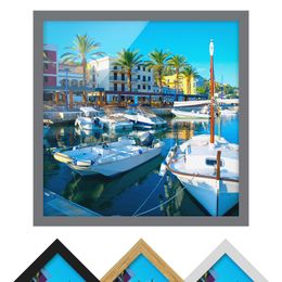 Bilderwelten Bild mit Rahmen - Quadrat Puerto Andratx in Mallorca
