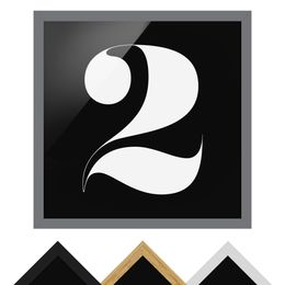 Bilderwelten Bild mit Rahmen - Quadrat Antiqua Zahl 2