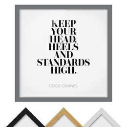 Bilderwelten Bild mit Rahmen - Quadrat Keep your head high