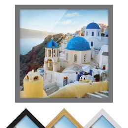 Bilderwelten Bild mit Rahmen - Quadrat Santorini