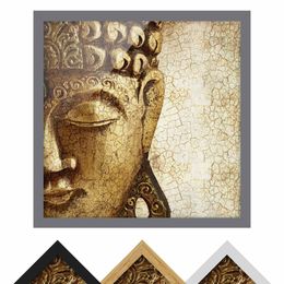 Bilderwelten Bild mit Rahmen - Quadrat Vintage Buddha