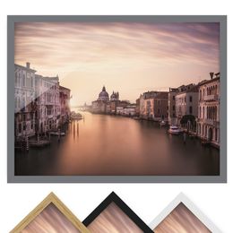 Bilderwelten Bild mit Rahmen - Querformat Abendstimmung in Venedig