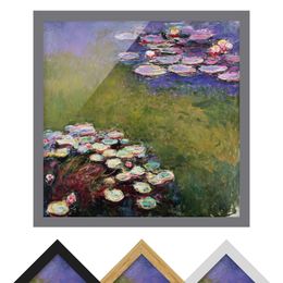 Bilderwelten Bild mit Rahmen - Quadrat Claude Monet - Seerosen