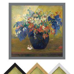 Bilderwelten Bild mit Rahmen - Quadrat Paul Gauguin - Vase mit Blumen