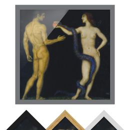 Bilderwelten Bild mit Rahmen - Quadrat Franz von Stuck - Adam und Eva