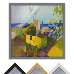 Bilderwelten Bild mit Rahmen - Quadrat August Macke - Landschaft am Meer