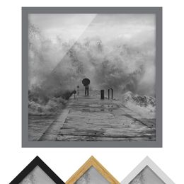 Bilderwelten Bild mit Rahmen - Quadrat Tosendes Meer