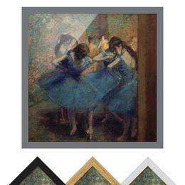 Bilderwelten Bild mit Rahmen - Quadrat Edgar Degas - Blaue Tänzerinnen