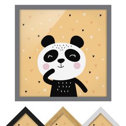 Bilderwelten Bild mit Rahmen - Quadrat Der gl&uuml;ckliche Panda