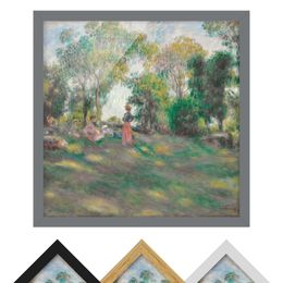 Bilderwelten Bild mit Rahmen - Quadrat Auguste Renoir - Landschaft mit Figuren