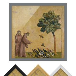 Bilderwelten Bild mit Rahmen - Quadrat Giotto di Bondone - Der Heilige Franziskus