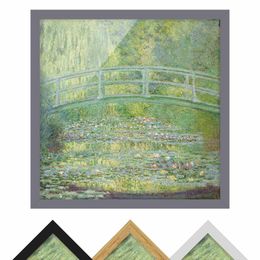Bilderwelten Bild mit Rahmen - Quadrat Claude Monet - Japanische Br&uuml;cke
