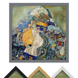 Bilderwelten Bild mit Rahmen - Quadrat Gustav Klimt - Baby (Wiege)