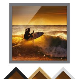 Bilderwelten Bild mit Rahmen - Quadrat Sun, Fun and Surf