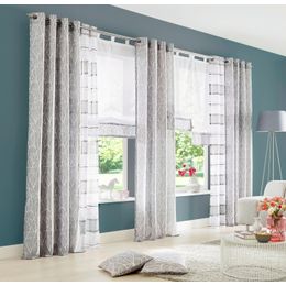 Raffrollo my home "Camposa" Gr. 2, grau, B:60cm H:140cm, Voile, Obermaterial: 100% Polyester, Raffrollos, Transparent, Voile, Polyester