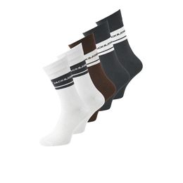 Jack & Jones JACK & JONES Socken 'JACRYLAND' Herren Gr&ouml;&szlig;e 41/46 braun / basaltgrau / wei&szlig;