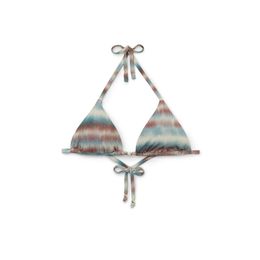CALZEDONIA Bikinitop 'Glittery Tie-Dye' Damen Größe 65/70 creme / hellblau / dunkelbraun / jade