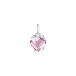 Vivance Kettenanhänger »925/- Sterling Silber rhodiniert Herz« () weiß + rosa one-size Bezaubernder Anhänger aus 925/- Sterling Silber rhodiniert