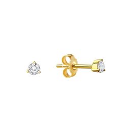 Vivance Paar Ohrstecker »333/- Gelbgold glanz Zirkonia« gelb + weiß one-size Klassische Ohrstecker aus 333/- Gelbgold