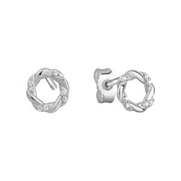 Vivance Damen Paar Ohrstecker &raquo;925/- Sterling Silber rhodiniert glanz Zirkonia&laquo; wei&szlig;
