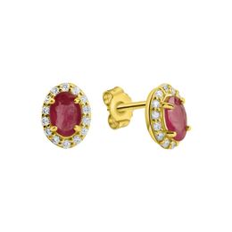 Vivance Paar Ohrstecker &raquo;333/- Gelbgold glanz Rubin Zirkonia&laquo; gelb + rot one-size Edle Ohrstecker aus 333/- Gelbgold glanz