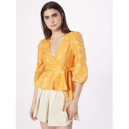 MONKI Bluse Damen Gr&ouml;&szlig;e XS/S hellorange / silber