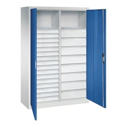 C+P Werkzeugschrank mit Schubladen Acurado, 1950x1200x500mm, 7035/5010 ; C + P Möbelsysteme (8931-303|S10089)
