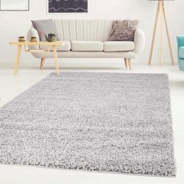 Carpet City Hochflor-Teppich &raquo;Shaggi uni 500&laquo; rechteckig 30 mm H&ouml;he L&auml;ufer, Shaggy, Uni, Langflor, weich, Wohnzimmer, Schlafzimmer, Kinder grau...
