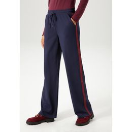 Aniston CASUAL Schlupfhose mit trendigem Tape entlang der Seitennähte - NEUE KOLLEKTION marine-bordeaux 36 - N-Gr N-Gr 36 Figurumspielende Hose aus...