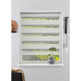 my home Doppelrollo &raquo;PAGELLA&laquo; Lichtschutz Blendschutz Sichtschutz Verdunkelung ohne Bohren freih&auml;ngend mit eingewebten Chenillef&auml;den NEUHEIT!...