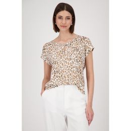 monari Rundhalsshirt mit Animalprint beige gemustert 44 44 Trendiges Shirt mit allover Animalprint von monari