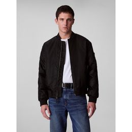 Calvin Klein Jeans Bomberjacke »LS NYLON BOMBER JACKET« ohne Kapuze Mit Rundhalsausschnitt Black M M Bomberjacke von Calvin Klein Jeans Menswear