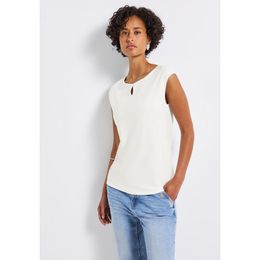 Street One Shirttop »Style ADA« Rundhals mit Cut-Out-Detail off white 36 36 Ärmelloses Damenshirt von Street One