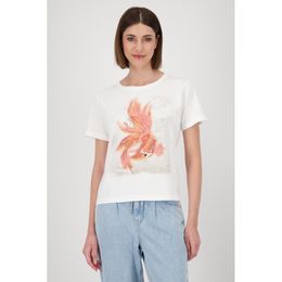 monari Rundhalsshirt mit Frontprint und Glitzernieten coral pink 40 40 Shirt mit Frontdruck und Glitzersteinchen von monari