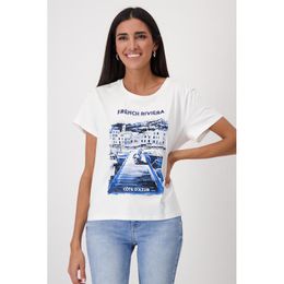 monari Rundhalsshirt mit Frontprint ecru 44 44 Trendiges Shirt mit Frontdruck und Glitzersteinchen von monari