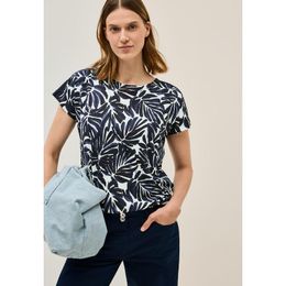 Cecil Print-Shirt mit Details in Ausbrenner-Optik urban dark blue XS (36) XS (36) Damenshirt von Cecil