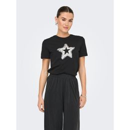 Only T-Shirt »ONLMARCY S/S BOX TOP CC JRS« Black Detail:W. sequins star XL XL Top von Only