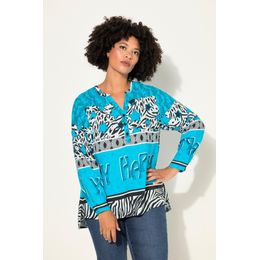 Angel of Style Bluse Damen Gr&ouml;&szlig;e 7XL azur / schwarz / wei&szlig;