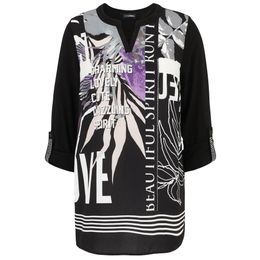 Doris Streich Bluse Damen Größe 4XL lila / schwarz / weiß