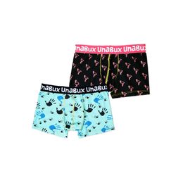 Unabux Boxershorts Herren Größe XXL himmelblau / mischfarben / schwarz