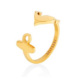 Akitsune Ring 'Anchor' Herren Gr&ouml;&szlig;e 65 gold