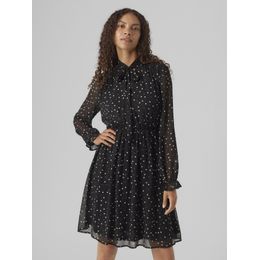 V&eacute;ro Moda VERO MODA Blusenkleid 'VIGGA' Damen Gr&ouml;&szlig;e 34 anthrazit / schwarz / wei&szlig; Winterkleid
