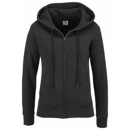 Fruit of the Loom Zip-Up Hoodie female Black size XS