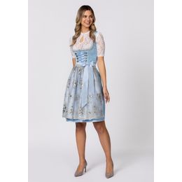 Stockerpoint Dirndl 'Maya' Damen Gr&ouml;&szlig;e 32 hellblau / mischfarben
